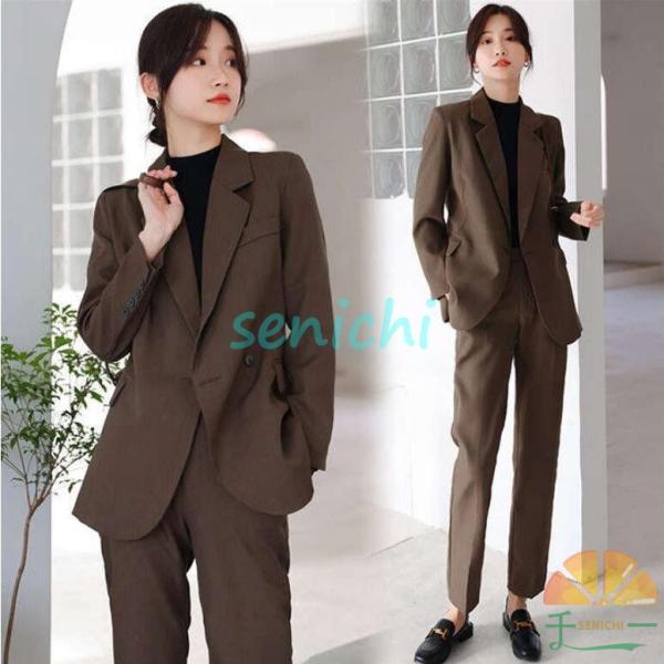 商品名 セットアップカラー：ブラウン（写真参考）※ モニターの発色の具合により実際の商品と色が異なる場合がございます。サイズ S 着丈/70 バスト/86 袖丈/54 肩幅/36 ウエスト/66 ズボン丈/93 ヒップ92M: 着丈/71 ...