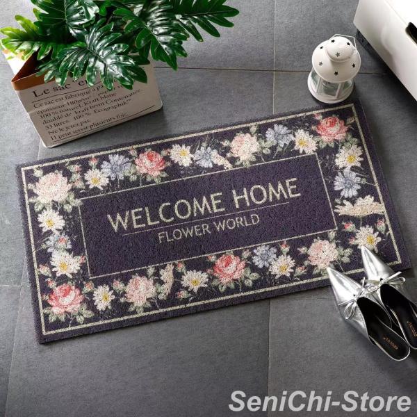 ◆◆フラワーマルチマット◆◆40×60cm◆◆玄関やお庭など幅広く使えます。汚れたら水洗いで、すぐキレイ。コイル繊維でお手入れ簡単！【おしゃれで素敵な玄関マット】すごく素敵な花柄?蝶柄のデザインマット?機能も満載の素敵な玄関マットでお出迎え...