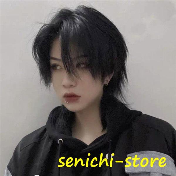 【品名】：メンズウィッグ【カラー 】：全4色サイズ ：F【素材】：耐熱性ファイバー【産地】：中国千一ストアの検索ワード：ウィッグ ロング ショート　フルウィッグ 部分ウィッグ　つけ毛　グラデーション ウイッグ カール ウェーブ 自然 セミロ...