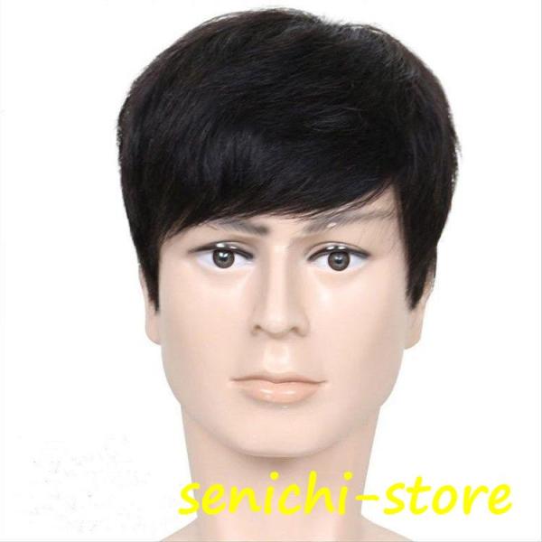【品名】：メンズウィッグ【カラー 】：全1色サイズ ：F【素材】：人毛80％+耐熱性ファイバー20％【産地】：中国*アジャスターでサイズを調整できます。千一ストアの検索ワード：ウィッグ ロング ショート　フルウィッグ 部分ウィッグ　つけ毛　...