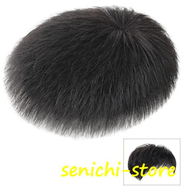 【品名】：メンズウィッグ【タイプ】：全2タイプ【ネットサイズ】：S (16×18cm)  M (18×20cm)【素材】：人毛100％【産地】：中国千一ストアの検索ワード：ウィッグ ロング ショート　フルウィッグ 部分ウィッグ　つけ毛　グラ...