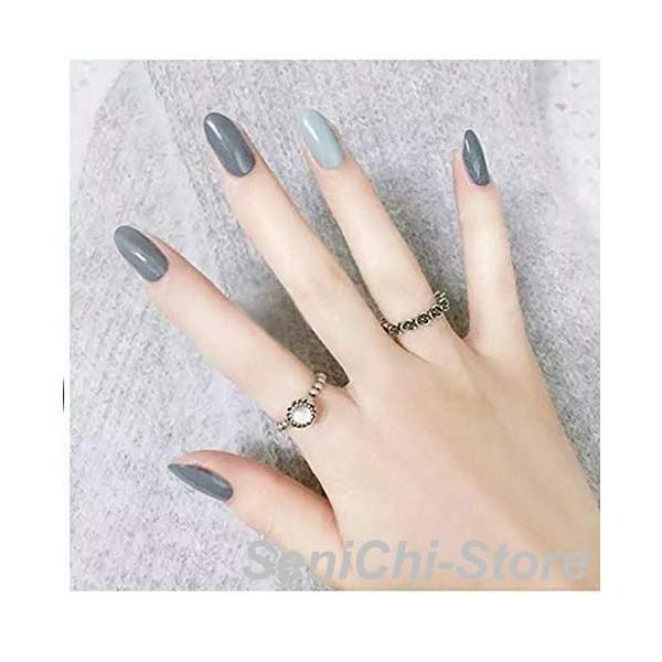 カラー：グレーサイズ：24シート (x 1)スタイル：中等長予備チップを含めて24枚入り+接着剤ステッカー。24枚の爪＆12別サイズ，着用するのに適した10サイズを選択できます。今だけ、ネイルチップ用の両面テープもついているので 何度でも、...