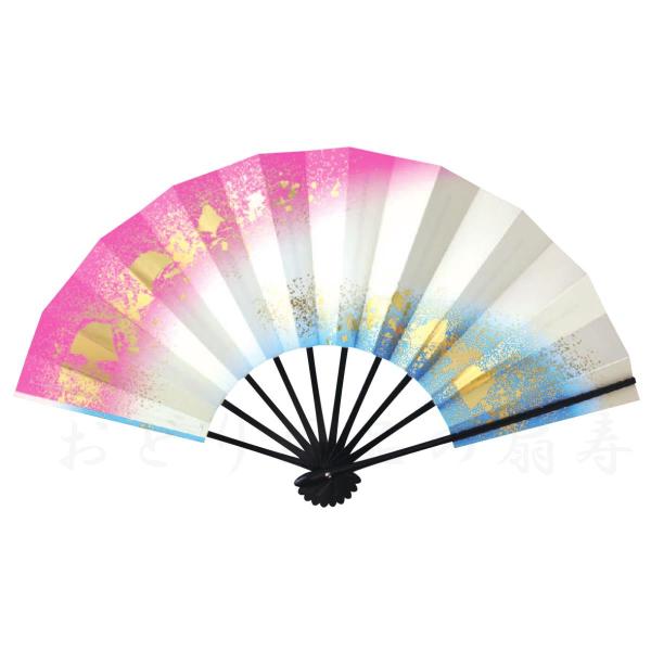 長さ/約29cm。広がり/約50cm。扇骨/黒塗。扇面/両面同じ柄。9寸5分。標準的なサイズの舞扇子です。日本製（国産京扇子）。扇箱等は付いていません。カタログコード　愛　1856親骨には重さのバランスを取るためのおもりが埋め込んであります...