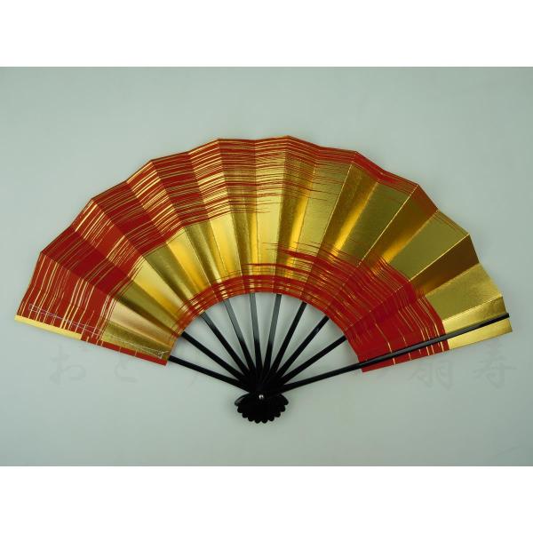 長さ/約29cm。広がり/約50cm。扇骨/黒塗骨。扇面/両面同じ柄。9寸5分標準的なサイズの舞扇子です。日本製（京都）。扇箱等は付いていません。親骨には重さのバランスを取るためのおもりが埋め込んであります。ぎりぎりまで値引きしてありますが...