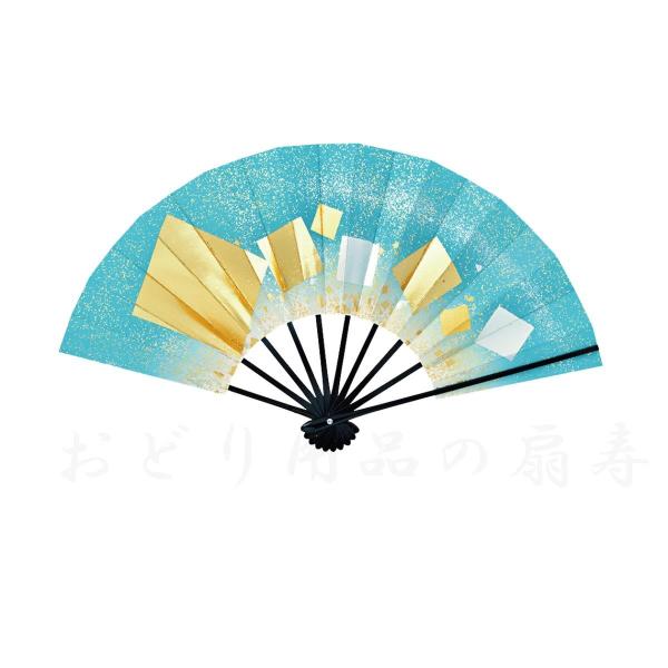 高級舞扇子です。長さ/約29cm。広がり/約50cm。扇骨/黒塗骨。扇面/両面同じ柄。9寸5分。標準的なサイズの舞扇子です。日本製（国産京扇子）。扇箱等は付いていません。親骨には重さのバランスを取るためのおもりが埋め込んであります。ぎりぎり...