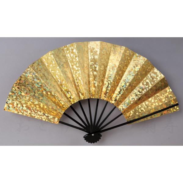 長さ/約29cm。広がり/約50cm。扇骨/黒塗骨。扇面/両面同じ柄。9寸5分。標準的なサイズの舞扇子です。日本製（国産京扇子）。扇箱等は付いていません。親骨には重さのバランスを取るためのおもりが埋め込んであります。ぎりぎりまで値引きしてあ...