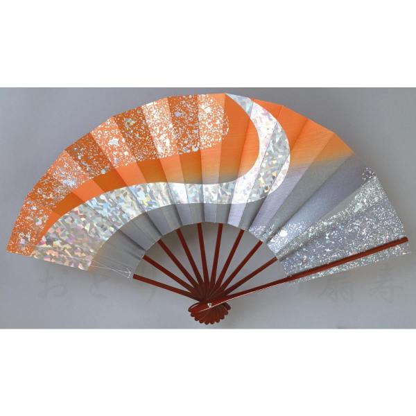 長さ/約29cm。広がり/約50cm。扇骨/タメ塗骨。扇面/両面同じ柄。9寸5分。標準的なサイズの舞扇子です。日本製（国産京扇子）。扇箱等は付いていません。親骨には重さのバランスを取るためのおもりが埋め込んであります。ぎりぎりまで値引きして...