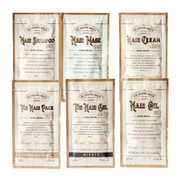 リンクオリジナルメーカーズ ヘアケア トライアルサシェット選べる5種類のお試しサンプルLINC ORIGINAL MAKERS人気のヘアケア、スタイリング商品をお試しサイズでご利用いただけます旅行やお出かけにもおすすめ1.シャンプー&amp...