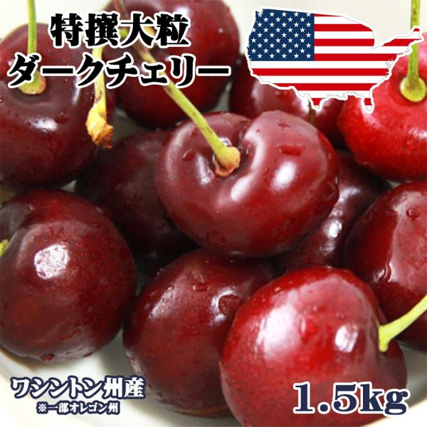 商品説明名　称:ワシントン州　アメリカンチェリー　大粒ダークチェリー【1.5kg】高級アメリカンダークチェリー原産地:アメリカ・ワシントン州産（稀にオレゴン州産)内容量:1箱 約1.5kg　大粒サイズ　化粧箱入り　最高級贈答用ギフトコメント...