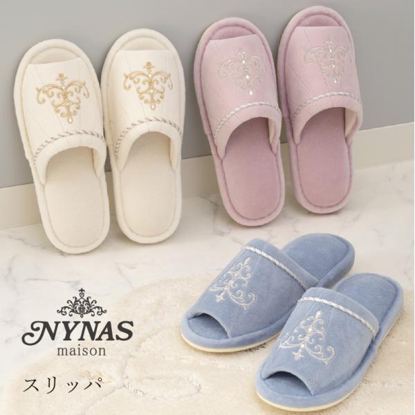 サイズ：フリーサイズ　※適応サイズ：約23.5〜25.5cm素材：（甲表・甲裏・中板）パイル/綿・地糸/ポリエステル　（底材）PVC　※ラインストーン付きカラー：ブルー・アイボリー・ピンク中国製ウォッシャブル（タンブラー乾燥はできません）貝...