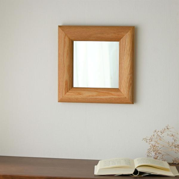 【商品詳細】［商品全形サイズ］　　幅30×高さ30×奥行3（cm）［ミラーサイズ］　　　幅18×18（cm）［木枠幅］　　　　　　6cm［ミラー厚み］　　　　5mm（飛散防止加工）［木枠材質］　　　　　オーク［表面仕上げ］　　　　自然塗料［...