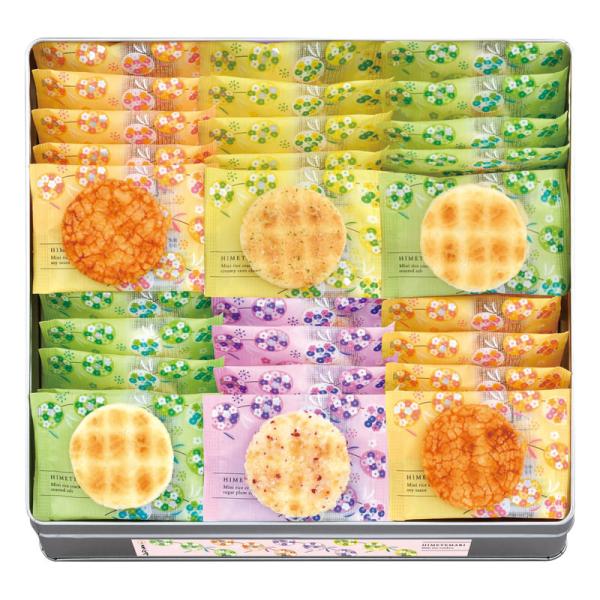 ●箱サイズ:27.9×31.5×6.4cm●箱入重量:1kg●セット内容:姫てまり（直火炊き醤油）×14、姫てまり（やき塩）×12、姫てまり（梅ざらめ・コーンポタージュ）×各7●賞味期限:常温4ヶ月●アレルゲン:乳・小麦※(1)包装済 爆買