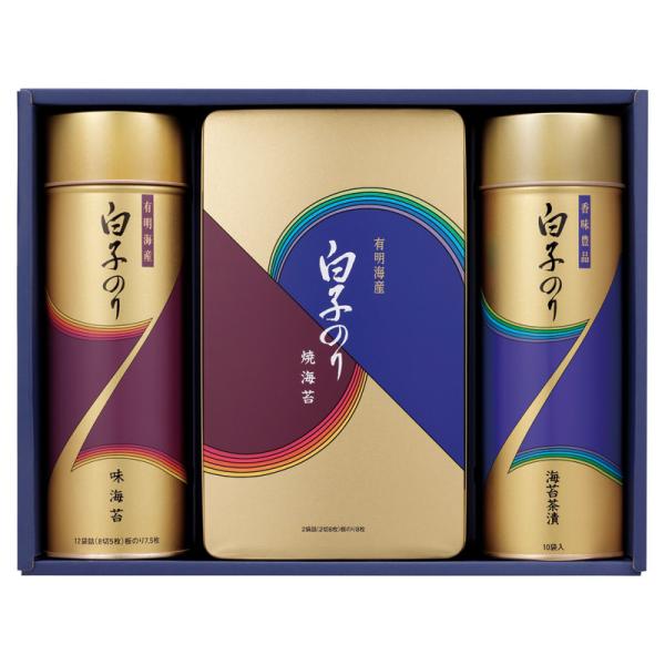 ●箱サイズ:24×31.5×8cm●箱入重量:0.8kg●セット内容:味のり12袋詰（8切5枚）・焼のり2袋詰（2切8枚）・のり茶漬け（10袋）×各1●賞味期限:常温3年●アレルゲン:乳・小麦・えび