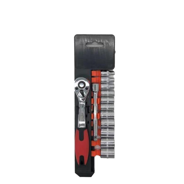【セット内容】差込角6.35mm(1/4インチ)のツールセットです。クイックリリースラチェットハンドル×1、100mmエクステンションバー×1【ソケット】6角：4、5、6、7、8、9、10、11、12、13、14mm【材質】ソケット及びハン...