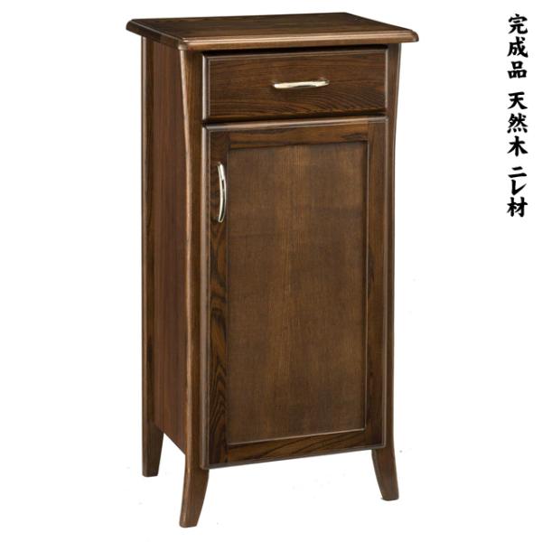 アンティークな4本脚インテリアです。●商品サイズ幅460×奥行350×高さ850mm●商品重量：約11kg●材　質（主材）：ニレ材●仕上げ：ウレタン塗装●可動棚：1枚完成品家具【ご注意】・商品画像は、色合いや質感など実物と違って見える場合が...