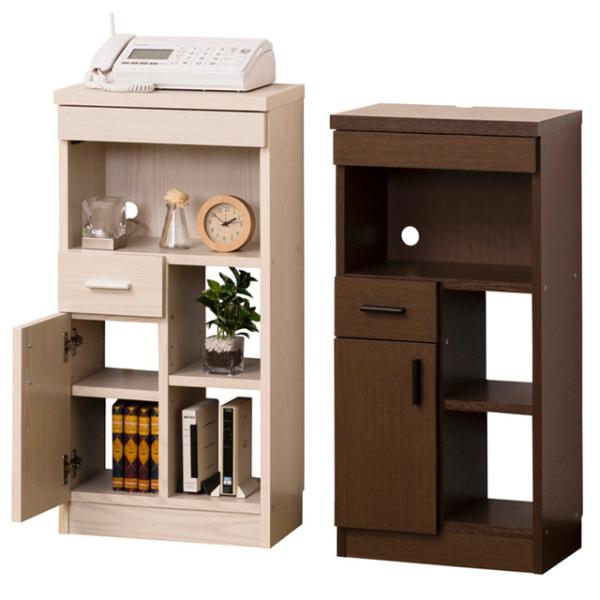 天板奥はコードを通すスペース、背面下部に巾木よけ (高さ約8cm)があります。背面のコード穴は直径約3.5cm●商品サイズ：幅400×奥行265×高さ800mm●商品重量：約11kg●材　質：プリント紙化粧繊維板●棚板右下1枚（3.2cmピ...