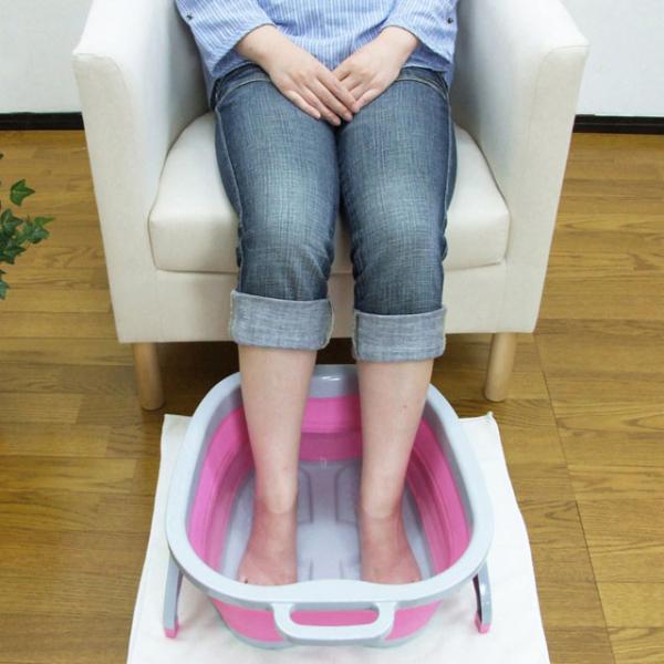 足湯用の桶以外にも、つけ置き洗いやペットのバスタブとしても便利。【ご注意】湯沸かしや保温（温度調整）機能はありません。●商品サイズ：幅465×奥行405×高さ191mm※収納時の高さは59mm●商品重量：約1kg●材　質PP（ポリプロピレン...