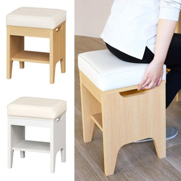 ●商品サイズ：幅350×奥行300×高さ456mm●商品重量：約6kg●材　質本　体：プリント紙化粧繊維板座　面：不織布（PP）合成皮革（PVC）ウレタンフォーム（背面化粧仕上げです）●耐荷重：地板5kgベトナム製（組立家具）ホルムアルデヒ...
