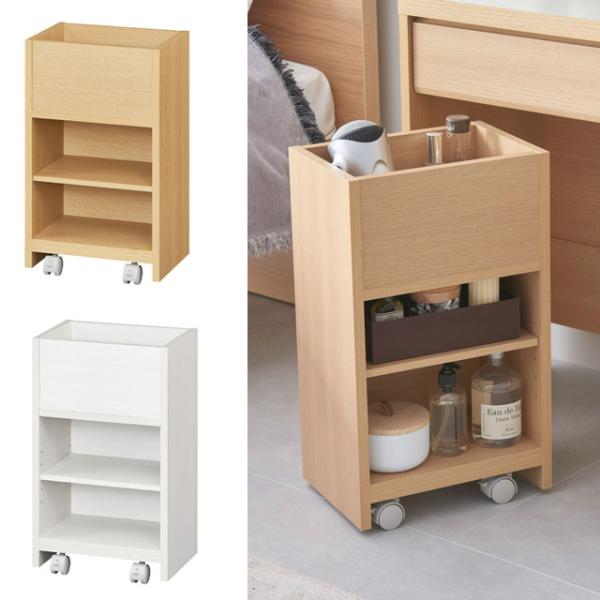 ●商品サイズ：幅330×奥行232×高さ560mm●商品重量：約6.8kg●材　質本　体：プリント紙化粧繊維板キャスター：ナイロン（背面化粧仕上げです）●キャスター：4個（うちストッパー2個）●移動棚枚数：1枚●耐荷重：移動棚5kg 中棚5...