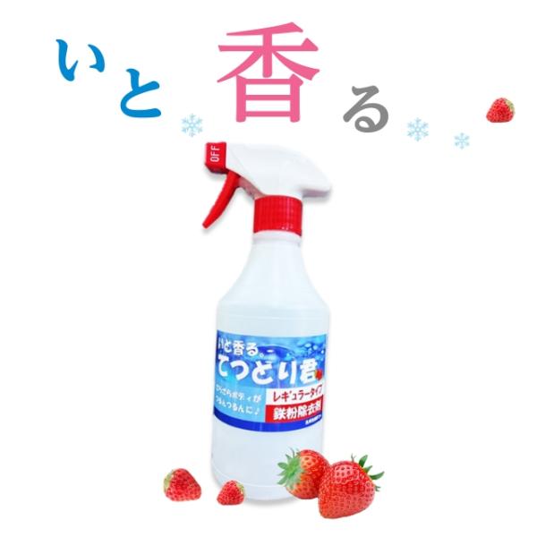 鉄粉取り 鉄粉除去剤 甘く香る くさくない 凍結防止剤 鉄粉などの金属酸化物をすばやく溶解します。■成分：チオグリコール酸アンモニウム　界面活性剤　増粘剤　香料■液性：中性■容量：500ｍｌ■用途：ボディ、ホイールに付着した鉄粉の除去■使用...