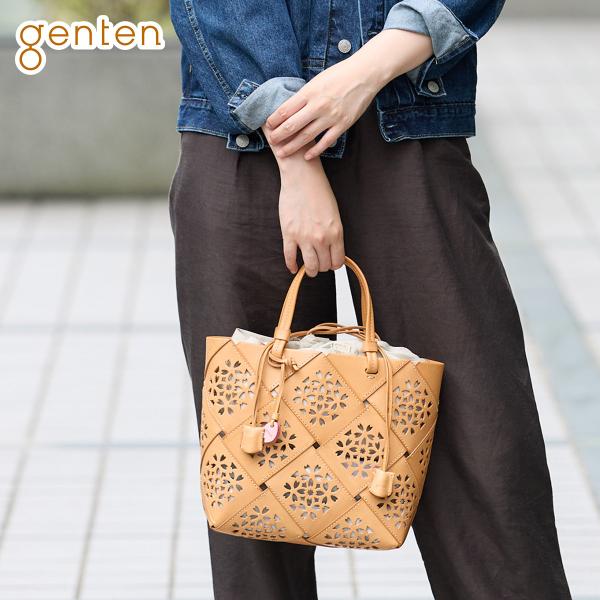 ゲンテン genten 【正規品保証】当店は取扱いブランド全ての正規販売店でございます。★安心の3年保証付き！商品名：genten ゲンテン Flutter Bascket フラッターバスケット トートバッグ 49575・外寸：縦24cm×...