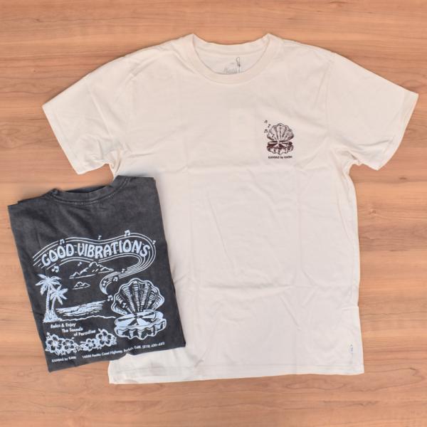 【アイテム】KATINのプリントTシャツです！60年代〜70年代のサーフカルチャーを象徴する名ブランド。現在日本では取り扱いの無い為、米国現地での買い付け商品です！！両面プリントの半袖Tシャツ。西海岸サーフなムード満載のプリントデザインです！