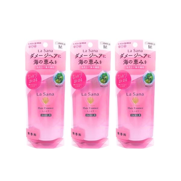 しっとり艶やか、手触りなめらか。海藻のエキスをはじめビタミンＥ、ローヤルゼリーエキス、スクワランオイル、コメ胚芽油などの天然成分をベースに配合。 シャンプー、リンス(またはトリートメント) 後、タオルで髪を軽くふき、ヘアエッセンスを手のひら...