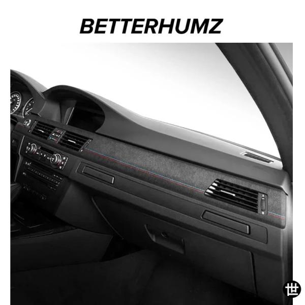 BMW 3シリーズ E90 2005-2012用 アルカンターラ製 インテリアセンターコンソールダッシュボードパネルカバートリムストリップステッカーカーアクセサリー