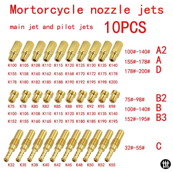 キャブレターメインジェットキット(スローパイロットジェットセット付き)NSR KSR PWK PWM KEIHIN OKO CVK バイク用キャブレター交換用