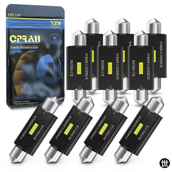 OPRAH 10個 C5W LED電球 キャンバスフェストゥーン 31MM 36MM 39MM 41MM C10W LED CSP 1860チップ 自動車内装ナンバープレート読書灯