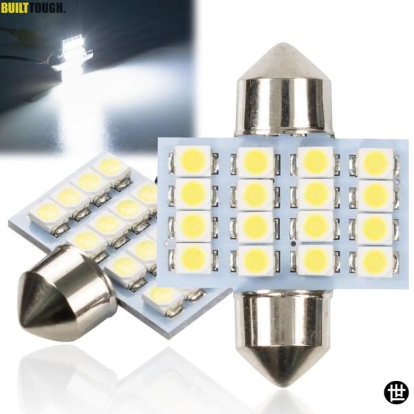 16SMD 31MM ホワイト 6000K LED オートカーインテリアドームマップフェストゥーン電球 12V 読書灯 ナンバープレートライト C5W DE3175 DE3022