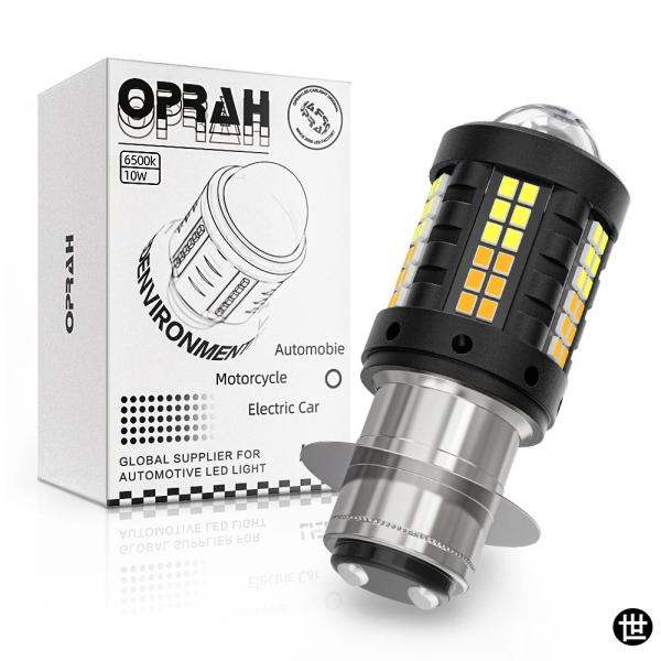 OPRAH 1個 H4 LED ヘッドライトバルブ CSP 3570 車 バイク H4 9003 HB2 LED HILO ハイ＆ロービーム バイク ヘッドランプ 12V P15D