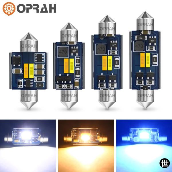 OPRAH 2X CSP 1860 C5W LED 車用 31MM 36MM 39MM 41MM フェストゥーン オートインテリアドーム 読書灯 ドアランプ 電球 デュアルカラー ホワイト 6000K