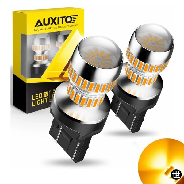 AUXITO 2X T20 LED 7440 WY21W W21W LED電球 7443 W215W 3156 3157 LED T25 超高輝度イエロー車用ウィンカーライト 12V