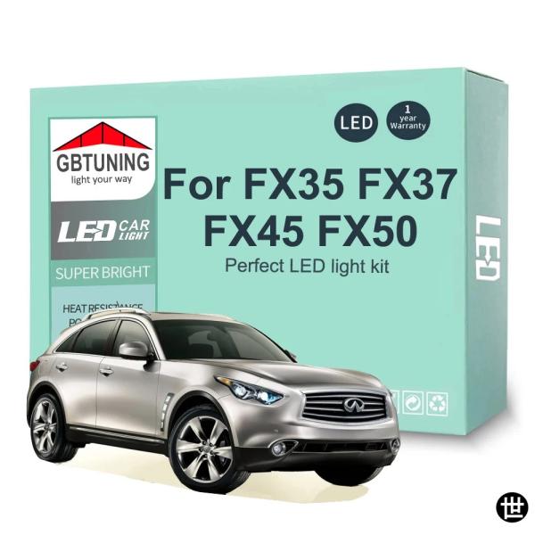 LEDインテリアライトバルブキット インフィニティ FX35 FX37 FX45 FX50 2003-2009 2010 2011 2012 2013 車内読書ドームトランクランプ CANバス