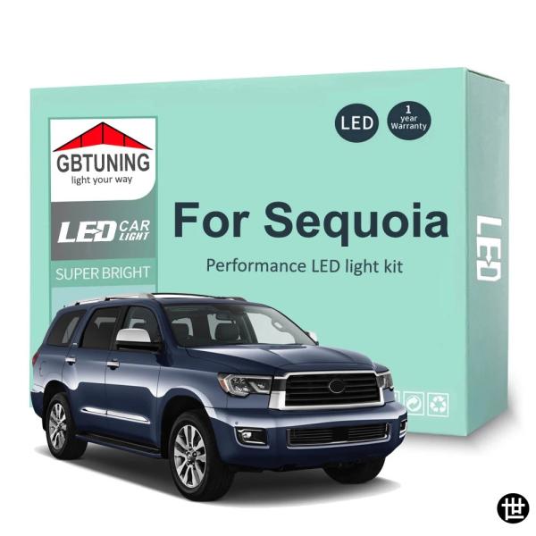 トヨタ セコイア 2001-2017 2018 2019 2020 2021年式用 CANBUS LED 室内灯キット ドーム型読書灯 トランクランプ エラーなし