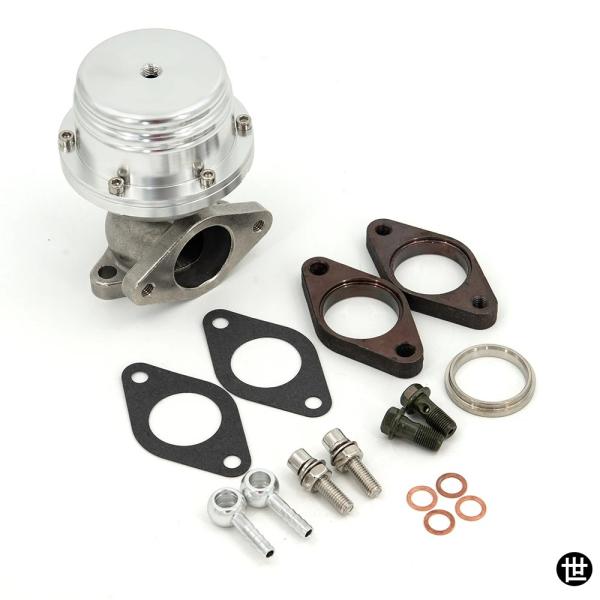 汎用用 38MM アルミ/スチール ターボ外部ウェイストゲート フランジ/ハードウェア付き 14PSI ウェイストゲートキット スーパーチャージマニホールド用