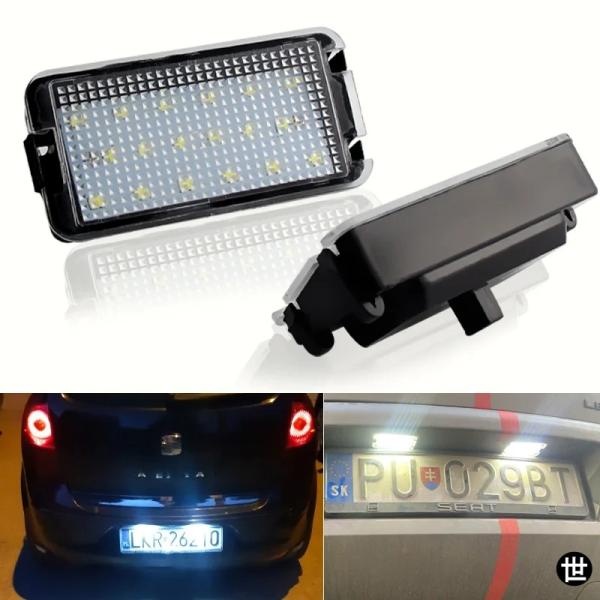 2個入り エラーフリー LEDナンバープレートライト SEAT IBIZA 6L AB AROSA ALTEA CORDOBA MK1 MK2 LEON 1M TOLEDO 5P 2004-2009用
