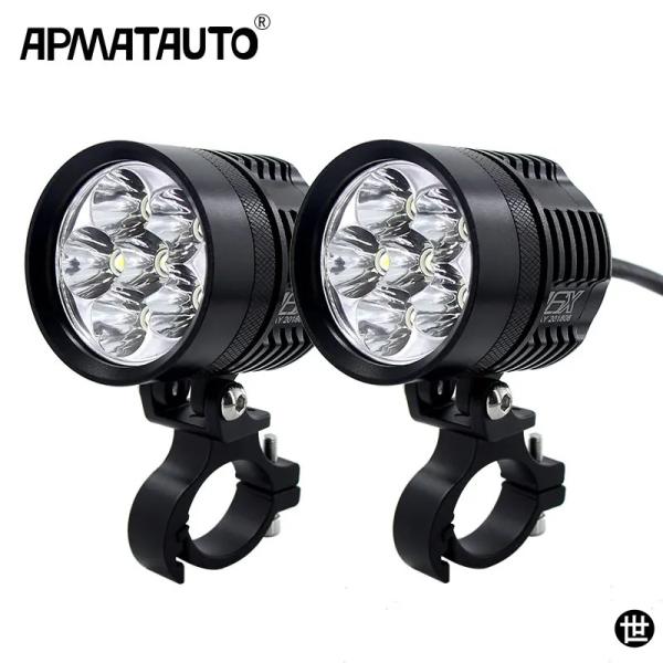 2X 12000LM 6000K LEDバイクヘッドライトバルブ防水ドライビングスポットフォグランプ外部MOTO DRLアクセサリーバルブ12V