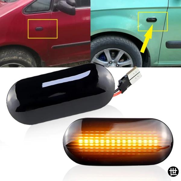 VW BORA GOLF 3 4 MK4 JETTE LUPO PASSAT Z2 3BG POLO SB6 SEAT IBIZA T5用 2個LEDダイナミックサイドマーカーウィンカーライトインジケーター