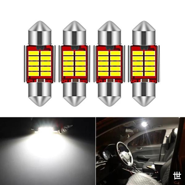 4個 31MM LED フェストゥーン 車内灯 DE3423 DE3175 C5W トランク ドーム マップ電球 マツダ 2 3 5 6 2012 2013 2014 2015用