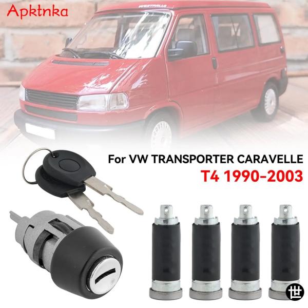 701837205 1イグニッションスイッチ 4ドアロックバレル 2キー付きコンプリートセット VWトランスポーター カラベル MK4 T4 1990-2003 357905855B
