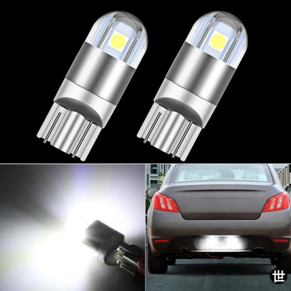 2個 LED ナンバープレートライト電球ランプ W5W T10 168 CANバス プジョー 1007 107 106 108 2008 206 207 SW CC 208 3008 301 306 307用