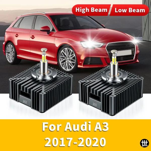 2個 D5S LED ヘッドライト 32000LM HID キセノン CANバス エラーなし 35W 6000K ホワイト CSP チップ プラグアンドプレイ アウディ A3 2017-2020 A4 A6 A7 Q3用