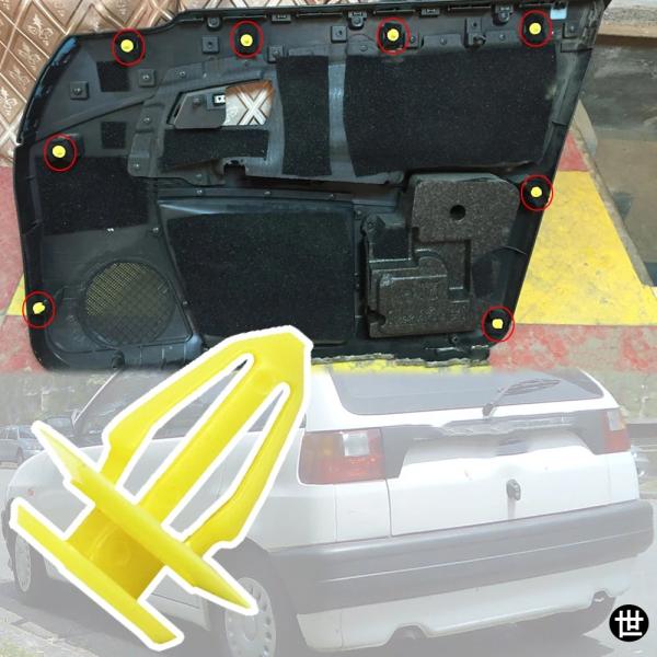 車のドアパネルカードトリムクリップ、内装ファスナーリベットリテーナー、SEAT IBIZA 2 MK2 6K 1993 1994 - 2002用交換品