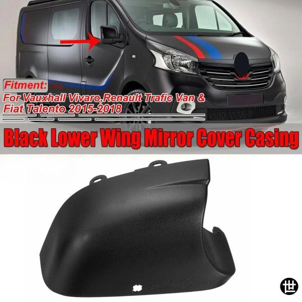 バックミラーキャップ ウィングサイドミラーカバーハウジング VAUXHALL VIVARO RENAULT TRAFIC FIAT TALENTO VAN 2015-2018に適合