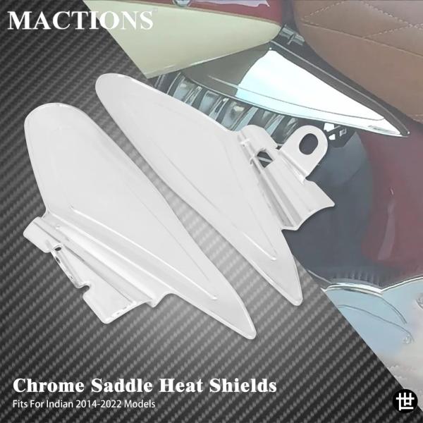 2Xバイク用クローム反射サドルヒートシールドエアデフレクターABS製 INDIAN CHIEF CLASSIC CHIEFTAIN VINTAGE ROADMASTER 14-22用