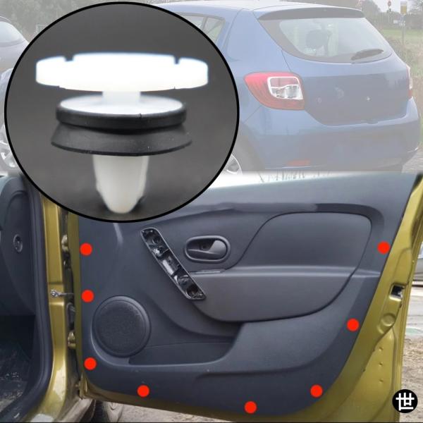 RENAULT STEPWAY DACIA SANDERO 2012 - 2015 2016 2017 2018 2019 2020 用 ドアパネル カード トリム クリップ ファスナー リベット 室内装飾