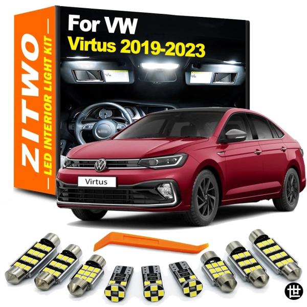 ZITWO 10個 LEDインテリアドームマップリーディングトランクライトバルブキット VW フォルクスワーゲン VIRTUS 2019 2020 2021 2022 2023 アクセサリー用