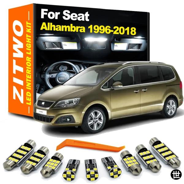 ZITWO 22個セット LEDインテリア読書マップドームライトキット シートアルハンブラ 1996-2015 2016 2017 2018年式用 車用電球アクセサリー